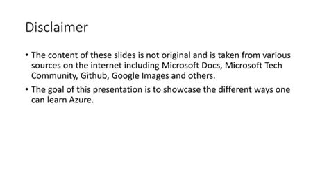 Azure Learning Resources Ppt