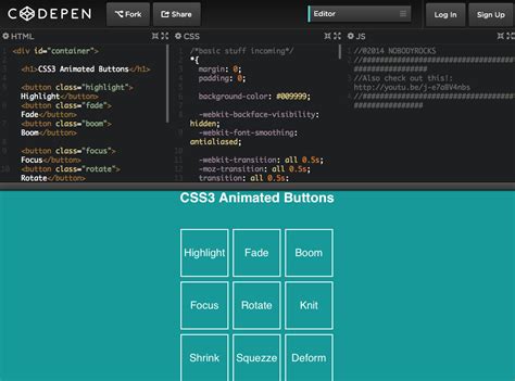 Css3 Animated Buttons Codepen Web Development Design Web Design