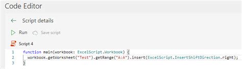 Insert Cells Rows And Columnsmicrosoft Excel Office Scripts