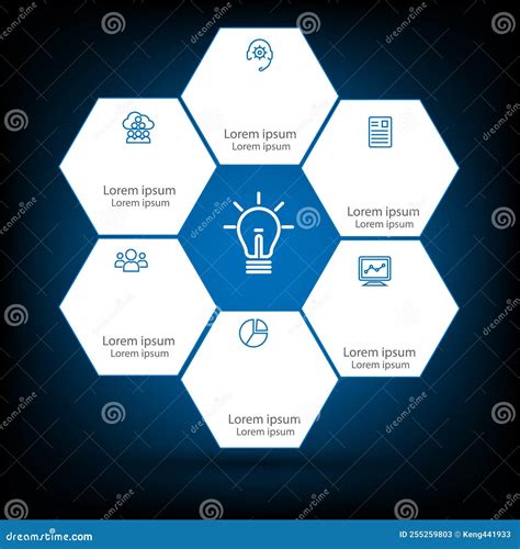 Abstract Elements Infographic Hexagon Shape Data Vector Template Process Concept For Strategy