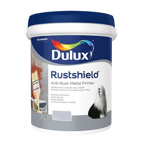Dulux Rustshield Anti Rust Metal Primer Water Based 20l Light Grey Mica Online