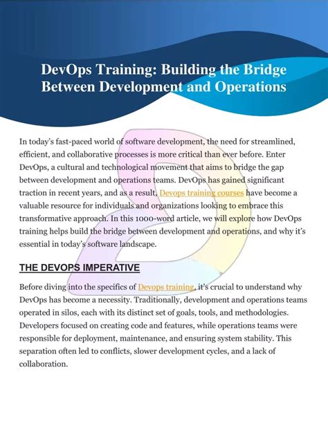 Ppt Devops Training Building The Bridge Between Development And