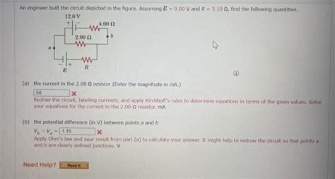 Solved An Engineer Built The Circult Depicted In The Figure Chegg Com