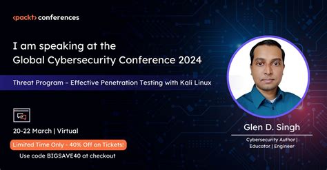 Glen D Singh On Linkedin Cybersecurity Speaker Workshop Conference Packt Penetrationtesting…