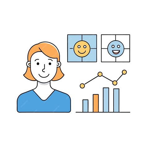 Premium Vector Illustration Of A Woman Front Of Graph With Happy