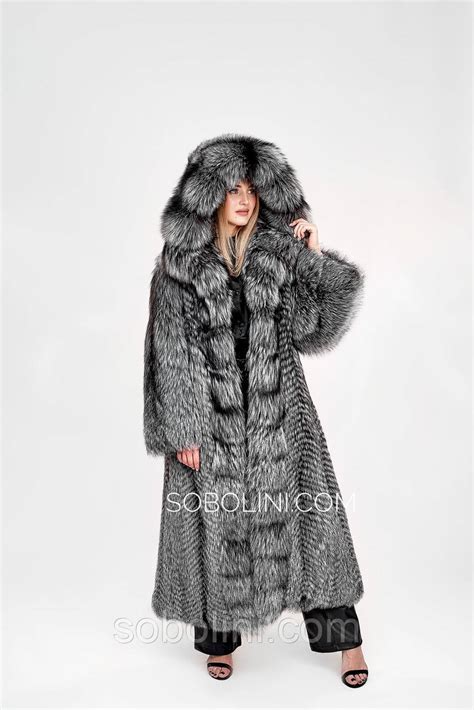 Шуба з чорнобурки з капюшоном довжина 125 см продаж ціна у Києві Жіночі шуби від Хутряна