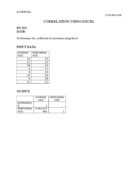 Correlation Using Excel Pdf Errors And Residuals Regression Analysis