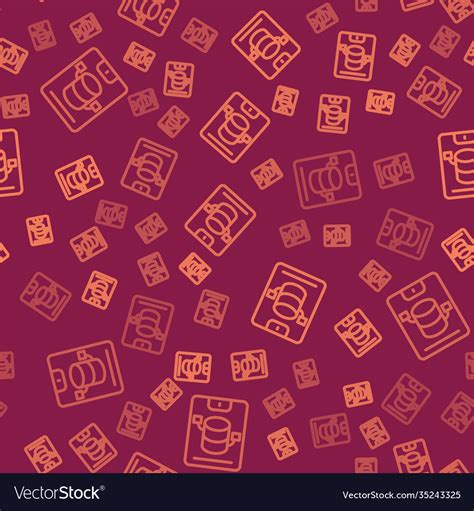 Brown Line Server Data Web Hosting Icon Isolated Vector Image