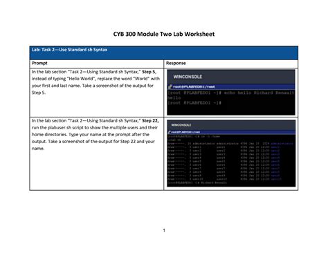 cyb 300 mod 2 2 lab richard renault cyb 300 module two lab worksheet lab task 2—use standard