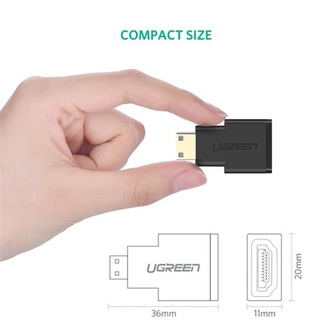 Ugreen Mini Hdmi Male To Hdmi Female Adapter Connector For Smart Electronic Pro