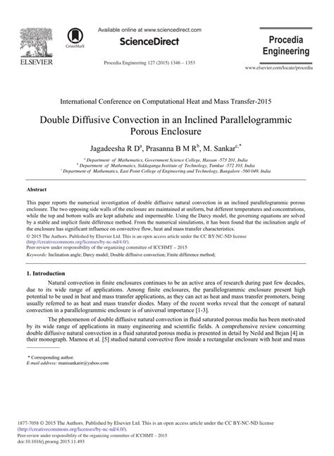 Pdf Double Diffusive Convection In An Inclined Parallelogrammic Porous Enclosure