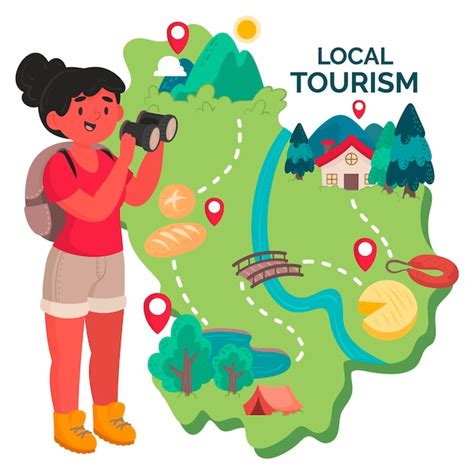 지역 관광 개념 무료 벡터