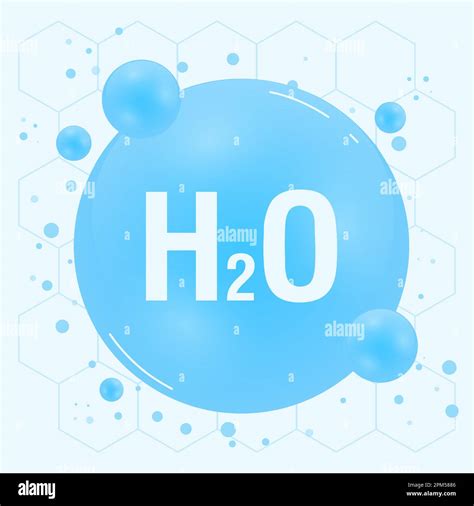 Water H2o Molecule Models Blue And Chemical Formulas Natural Ecology