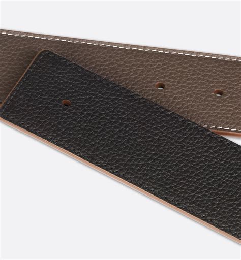 리버서블 벨트 스트랩 브라운 그레인 송아지 가죽 And 블랙 그레인 송아지 가죽 40mm Dior