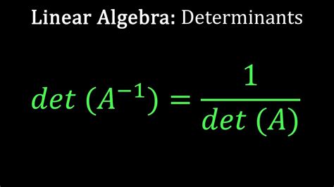[determinants] Proof Of Determinant Formula For The Inverse Of A Matrix Youtube