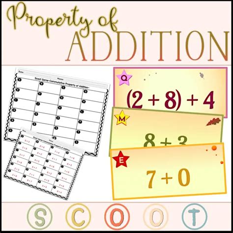 Associative Commutative Identity Property Of Addition Worksheets Puzzles Posters Scoot Game