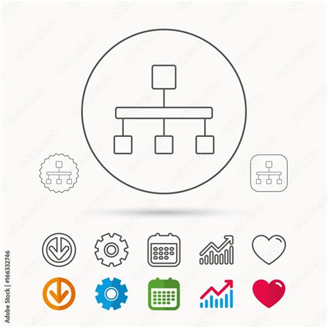 Hierarchy Icon Organization Chart Sign Database Symbol Calendar