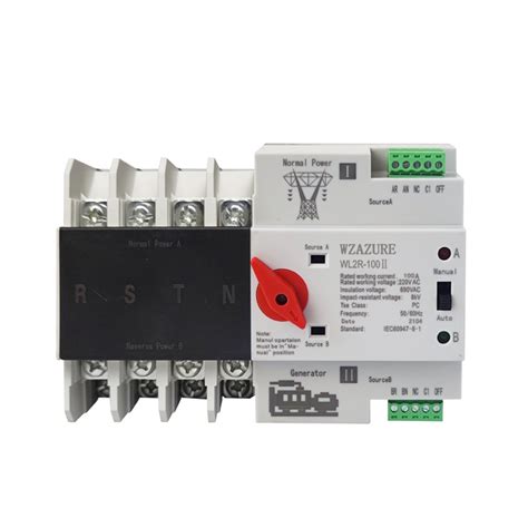 Dual Power 4p 100a 220vac Normal Power To Generator Dual Power Transfer Switch Automatic