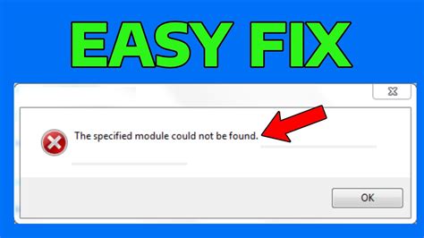 How To Fix The Specified Module Could Not Be Found Fix For All Programs In Windows 11 YouTube