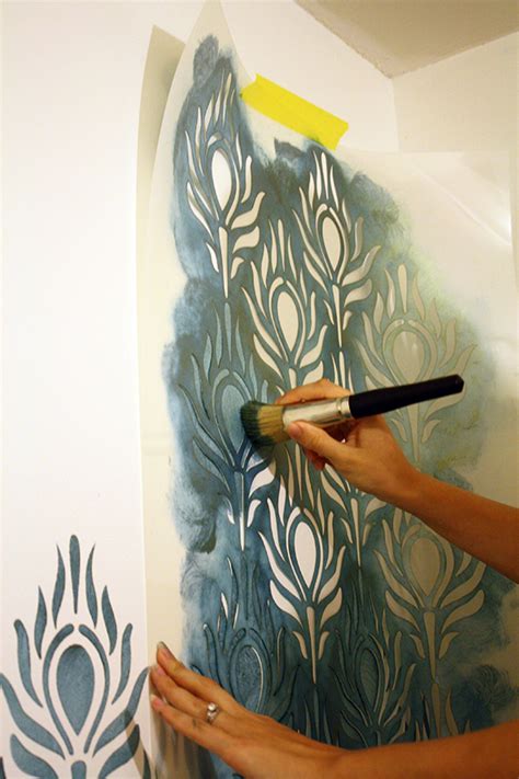 Tutorial How To Stencil Walls Tips Geometric Wall Stencil Wall