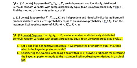 Solved Q A Points Suppose That X X Xn Are Chegg Com