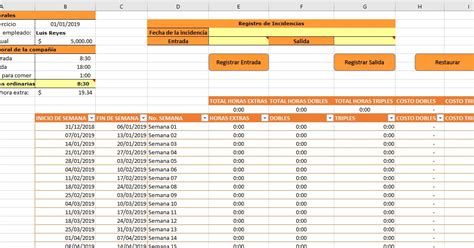 Formato De Horas Extras Excel Image To U