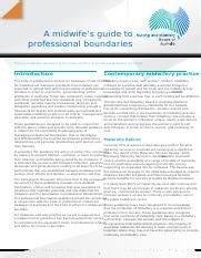 Nursing And Midwifery Board Codes And Guidelines Professional Boundaries For Midwives