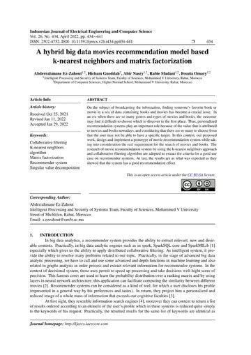 A Hybrid Big Data Movies Recommendation Model Based K Nearest Neighbors And Matrix Factorization