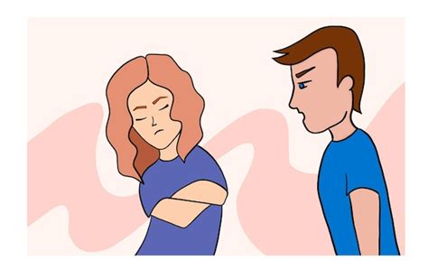 심리적 상황 남자와 여자 갈등의 벡터 일러스트 레이 션 프리미엄 벡터