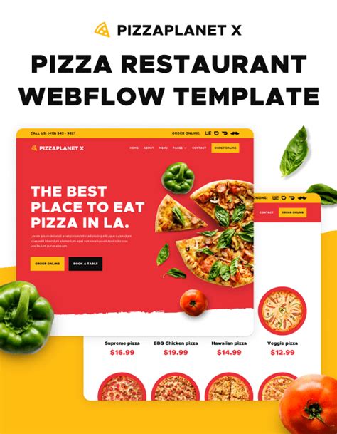 Pizzaplanet X Restaurant HTML5 Responsive Website Template