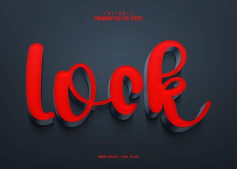 Premium Psd Lock Editable Premium 3d Psd Text Effect