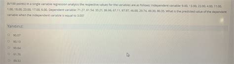Solved 6100 Points In A Single Variable Regression