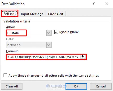 Apply Custom Data Validation For Multiple Criteria In Excel 4 Examples