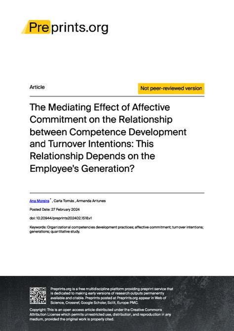 Pdf The Mediating Effect Of Affective Commitment On The Relation Ship