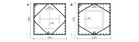 sections of typical src columns mm a cross shaped b box
