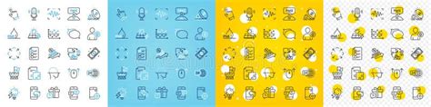Vector Icons Set Of Secret T Voice Wave And Cursor Line Icons For