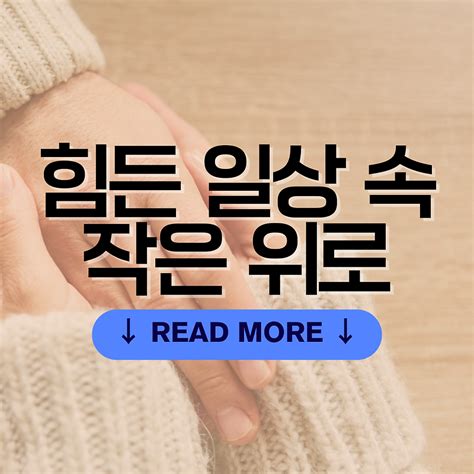 힘든 일상 속 작은 위로 일상에서 찾는 행복의 순간들