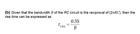 Solved You Have The RC Circuit Shown Below With An Applied Chegg Com