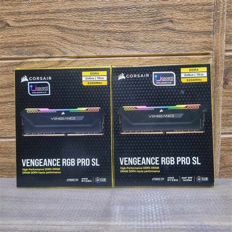 แรมพีซี Ram Ddr4 16gb 8gbx2 Bus 3200mhz หน่วยความจำ Corsair Vengeance Rgb Pro Sl Black มือ