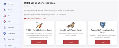 Cloud Database Management Virtuozzo Cloud Docs