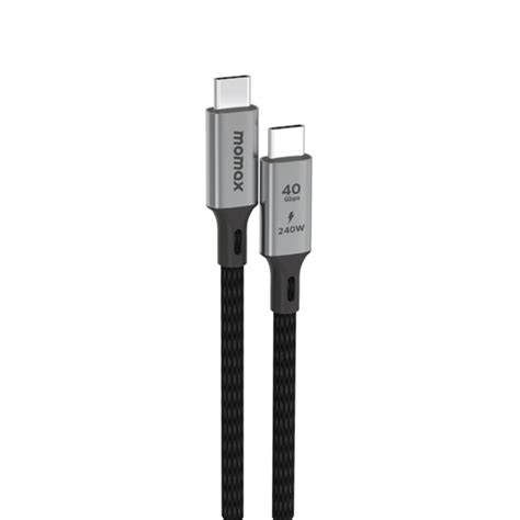 Momax 摩米士 Elite Link 240w Pd Usb C Usb4 40gbps 編織充電傳輸線 1m 黑色