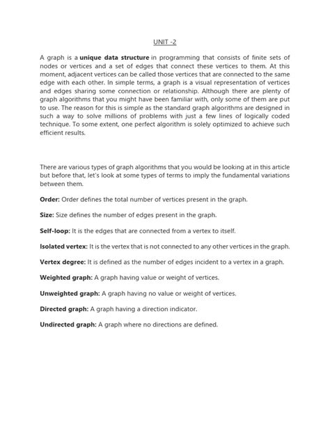 Mlds Unit 2 Pdf Vertex Graph Theory Theoretical Computer Science