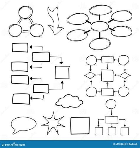 Flowcharts Set Of 6 Flow Charts Schemes Diagrams Vector Illustration