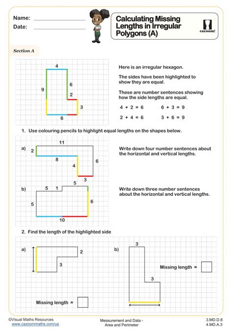 Calculating Missing Lengths In Irregular Polygons A Worksheet Fun