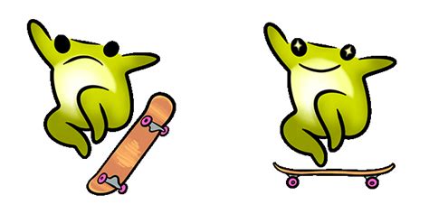 Cute Frog Sk8 Animated Cursor Windows Cursors Sweezy Cursors