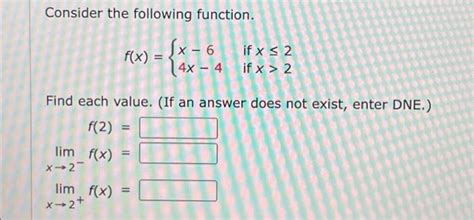 Solved Consider The Following Function X 2 Fx Find