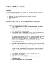 Configuring IBM Cognos Analytics Step By Step Guide Course Hero