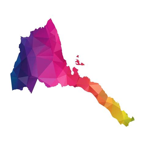 Abstract Polygon Map Low Poly Color Rainbow Eritrea Map Of Isolated 54748553 Vector Art At