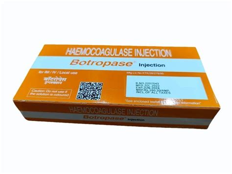 Botropase Haemocoagulase Injection At ₹ 160box Kolkata Id 2853125380330