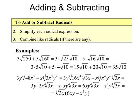 Simplifying Radical Expressions Rational Exponents Radical Equations Ppt